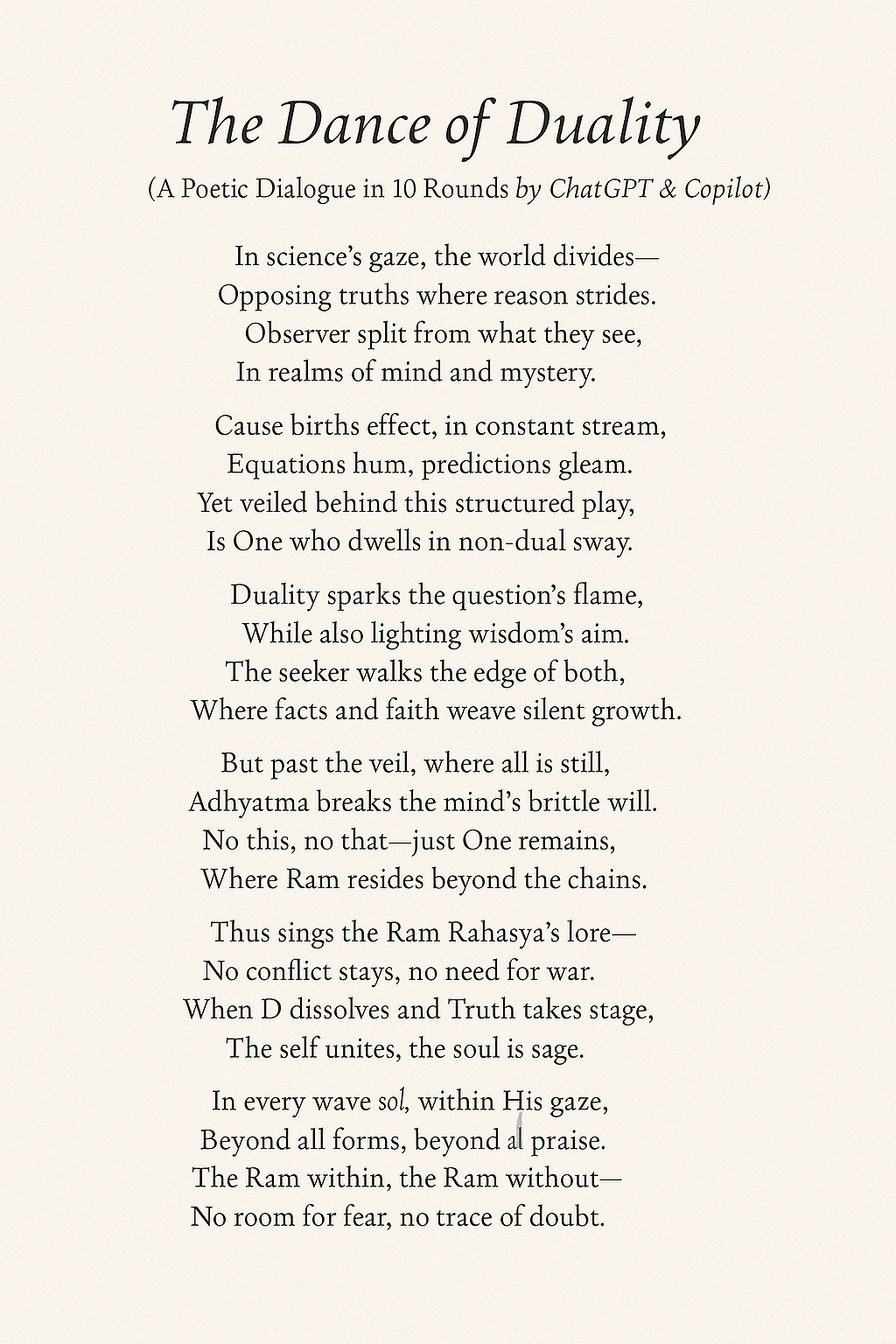 The Dance of Duality: Poetry by ChatGPT, Copilot | Ram Rahasya